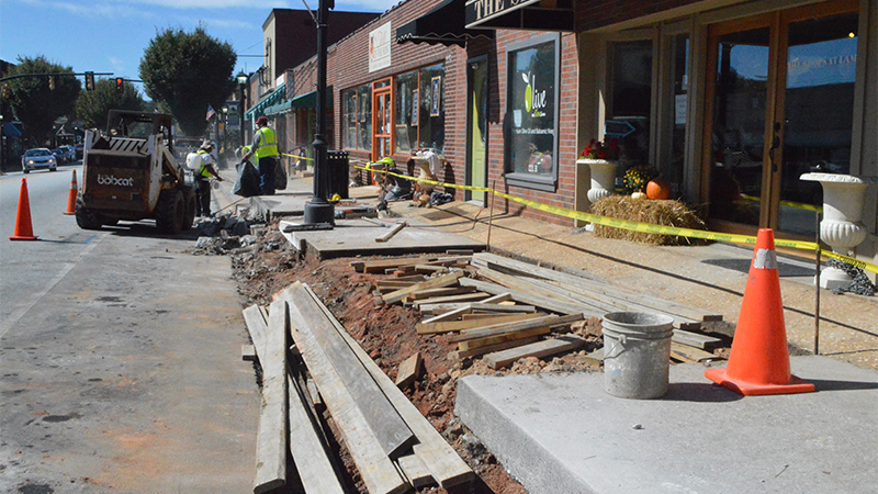Landrum downtown sidewalks get replaced in two phases - The Tryon Daily ...